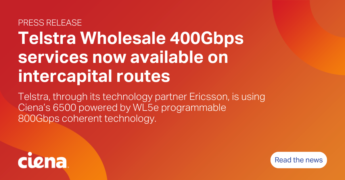Telstra Wholesale 400Gbps services now available on intercapital routes ...